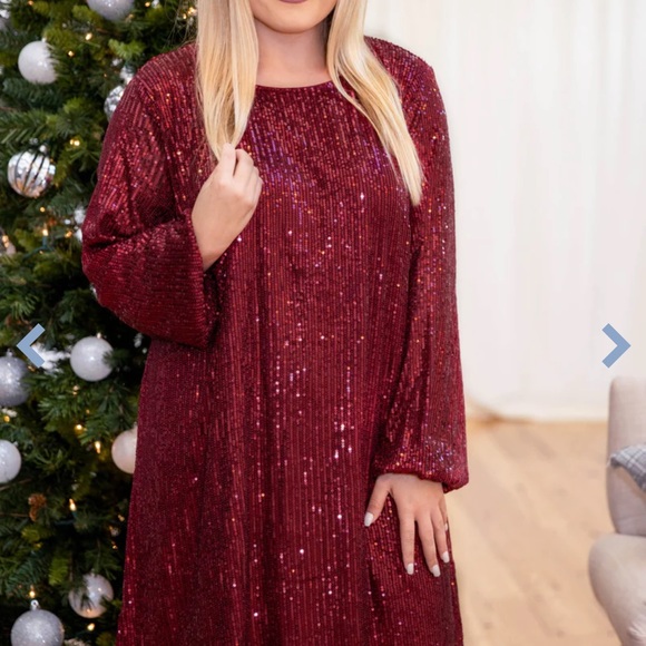 Chic Soul | Dresses | Chic Soul Glitter On The Floor Dress Wine | Poshmark